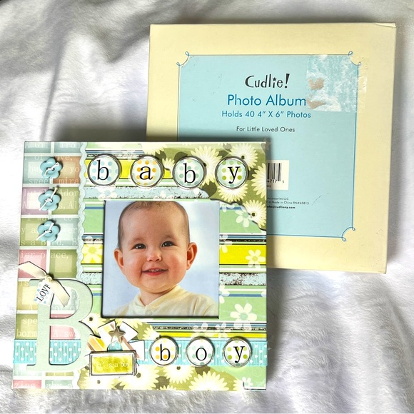 Cudlie | Accents | Sale Baby Boy Photo Album Holds 4 4x6 Photos Green ...